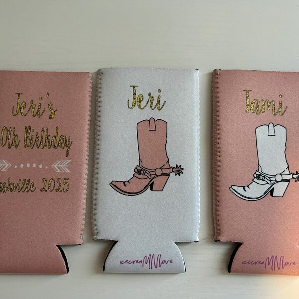 Nashville Birthday Cowboy Boot Can Coolers / 21st Birthday Party Can ...