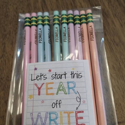 Personalized Pastel School Pencils, 1st Day of School Gift, Lets Start ...