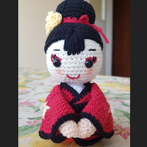 Amigurumi Crochet Doll Pattern - Japanese Kimono Doll, Anime Girl ...