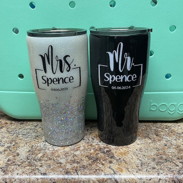 Mr and Mrs Epoxy Tumbler Set | Bridal Gifts | Newly Wed Tumblers ...