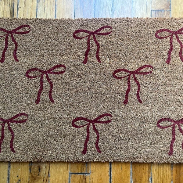 Bow Print Doormat | Bows | Pink Bows | Gift for Her | Welcome Mat ...