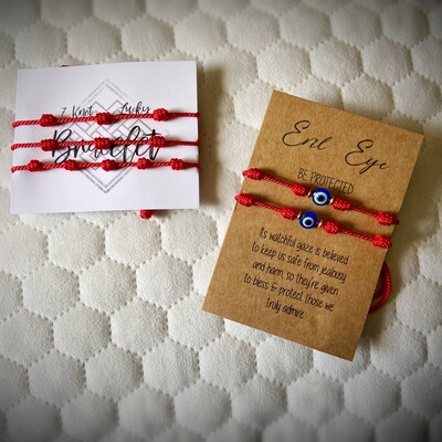 Pulsera de protección roja española de 7 nudos Protección - Etsy España