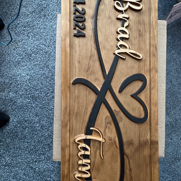 Personalized Heart Wall Decor | Wedding Gift for Couple | Wood Infinity ...
