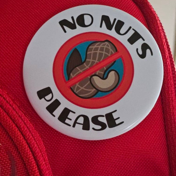 No Peanuts 1.7" Waterproof Vinyl Stickers/labels - Sheet of 6 ...