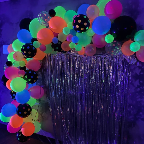 NEON Balloon Garland Kit | NEON Balloon Arch | Glow Party Decorations ...