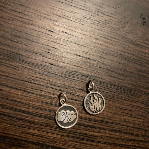 Sterling Silver Fire Element Charm. 925 Sterling Silverfire Element ...