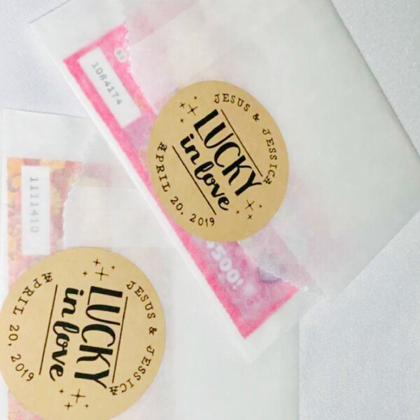 Lucky in Love Lottery Ticket Favor Stickers & Bags - Etsy
