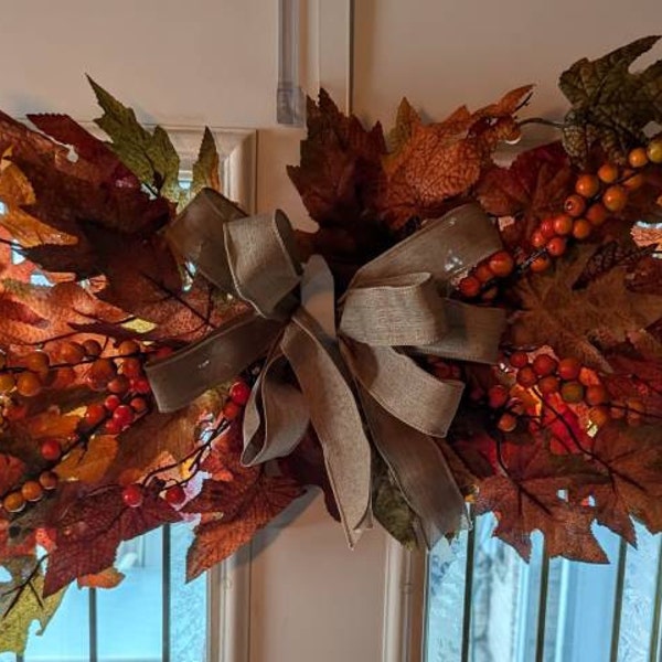 Fall Leaf Swag, Horizontal Autumn Maple Leaf Decor, Harvest Wall ...