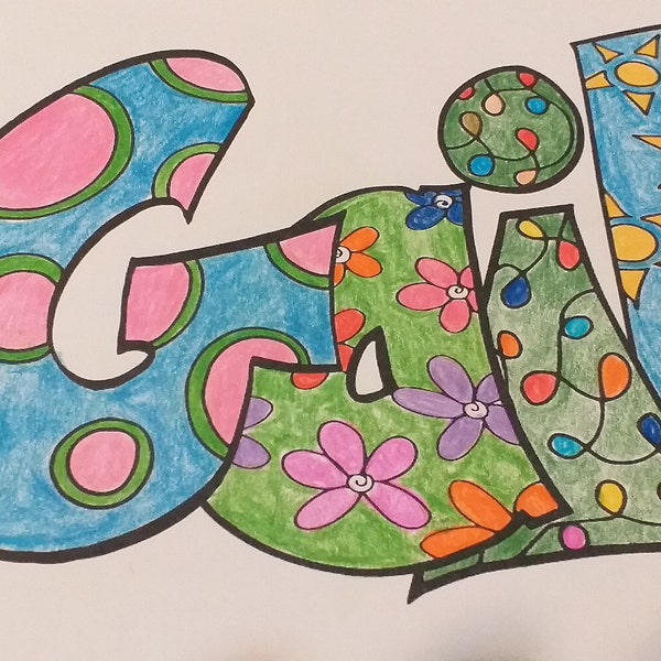 Digital Custom Princess Name Coloring Page, Personalized, Colorable ...