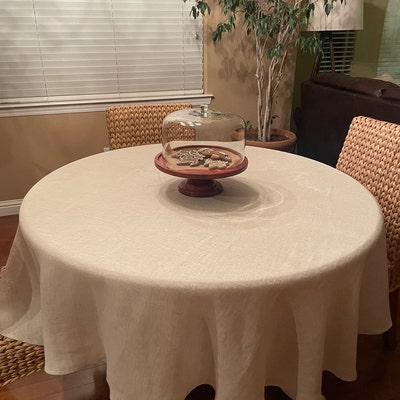 Natural Linen Round or Circle Table Cloth, Magnificent Decoration for ...