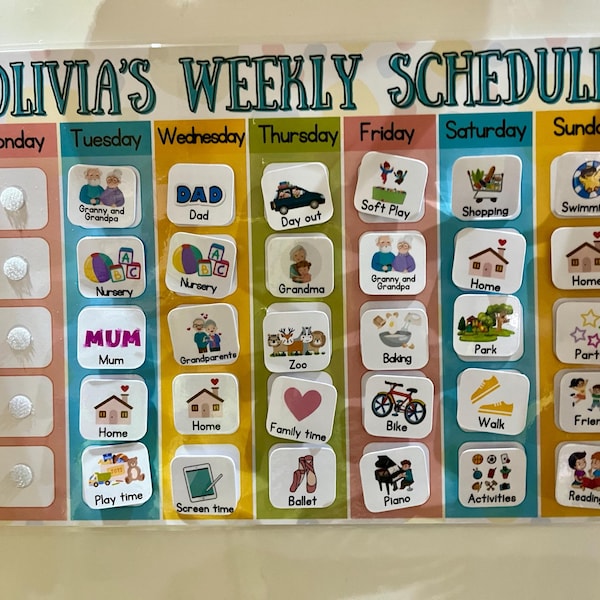 Weekly Routine Chart, Children's Routine Board, Monday to Sunday Chore ...