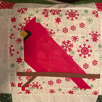 Cardinal Quilt Block Pattern Winter Bird PDF Includes Instructions for ...