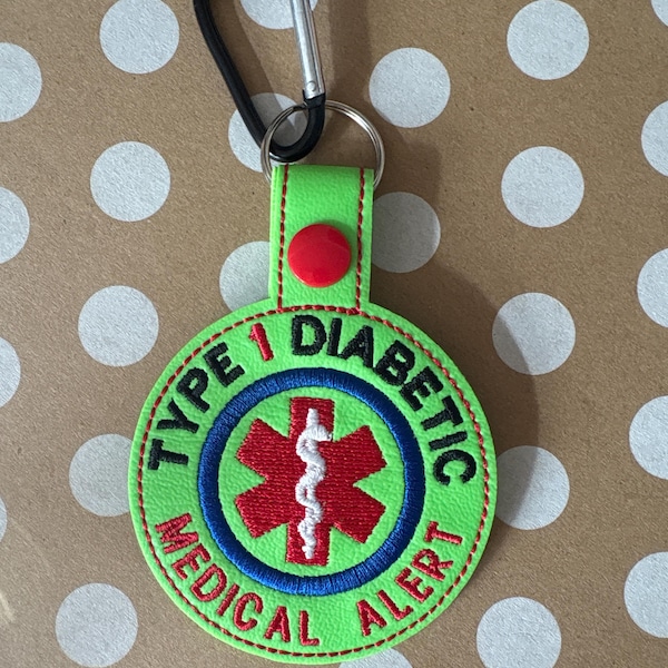 Medical Alert Tag for Backpack, Black Medical Bag Tag, Type 1 Diabetic ...
