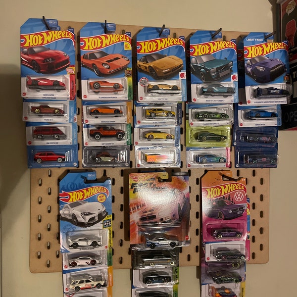 Laser Cut Hot Wheel Display Hooks – Skadis, Elfa, Standard Pegboard - Etsy