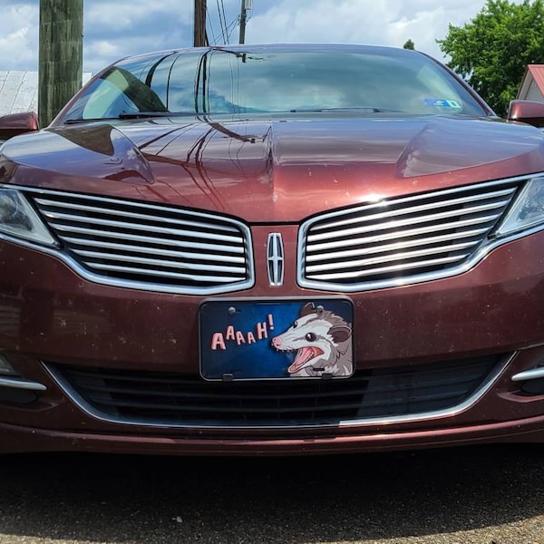Funny Possum License Plate • Screaming Possum License Plate • Possum ...