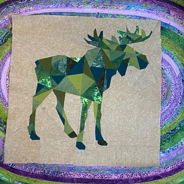 Geometric Moose Foundation Paper Pieced Quilt Pattern Block From the ...