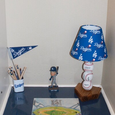 Los Angeles Dodgers Lamp Shade, Baseball. Shades Are 9.5 X 5 X 7 Tall ...