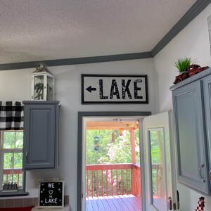 Large Lake Arrow Sign, Choose Your Size, Rustic Lake Decor, Lake House ...