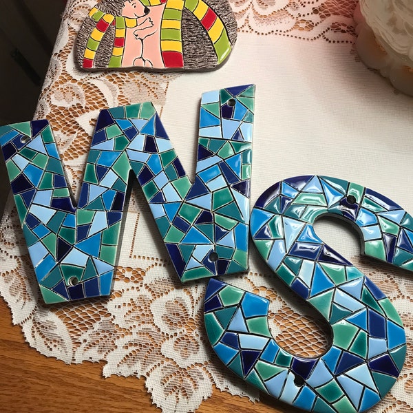 Custom Mosaic Ceramic Letters, Wall Decor Ornament, Personalized Word ...