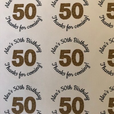 Gold 50th Birthday Stickers, Gold Theme, 50th Birthday, Girl Birthday ...