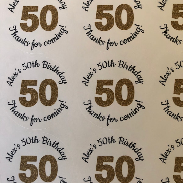 Gold 50th Birthday Stickers, Gold Theme, 50th Birthday, Girl Birthday ...