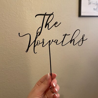 Personalized Script Cake Topper Custom Wedding Cake Topper Anniversary ...