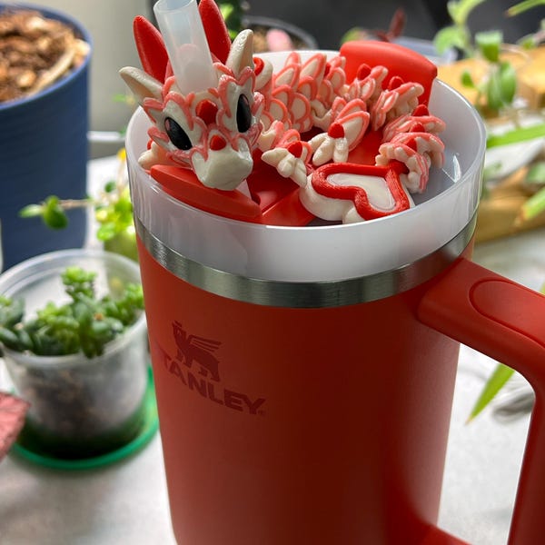 3D Printed Valentines Sugar Cookie Dragon Straw Topper | Valentines ...