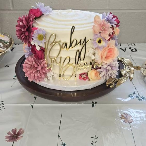 Cake Name Plate | Mirror Acrylic Cake Charm | Wedding Cake Charm ...
