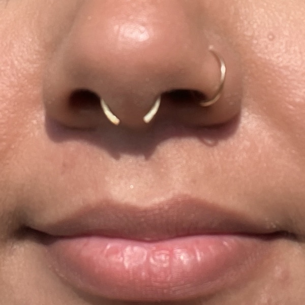 Horseshoe Septum Ring Gold Filled, 8mm Gold Septum Ring, 10mm Gold ...
