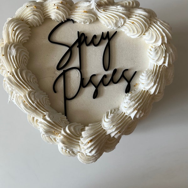 Bespoke Acrylic Cake Charms | Heart Cake Charms | Custom | Personalized ...