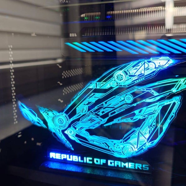 Customized ROG EYE ARGB Figure Stand Pc Case Decoration Rgb Sync Aura ...