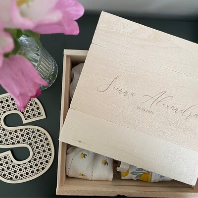 LARGE SIZE Baby Girl Keepsake Box // Personalized Box, Wood Box, Baby ...