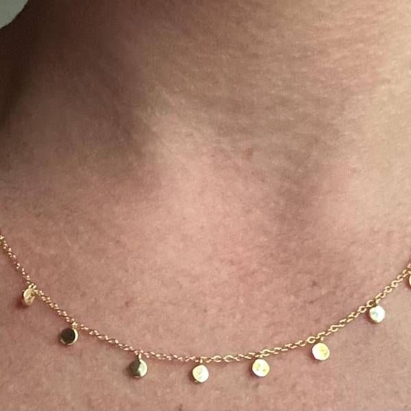 Dainty & Minimalist Dangling Small Coins Choker Necklace - Etsy