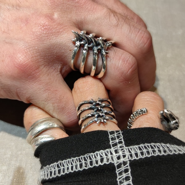 Anatomical Rib Cage Ring | Sterling Silver 925 | Made in Italy | FEEL ...