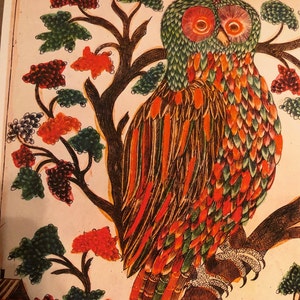 Russian Folk Art Owl Print Lubok Art Colorful Antique Owl - Etsy
