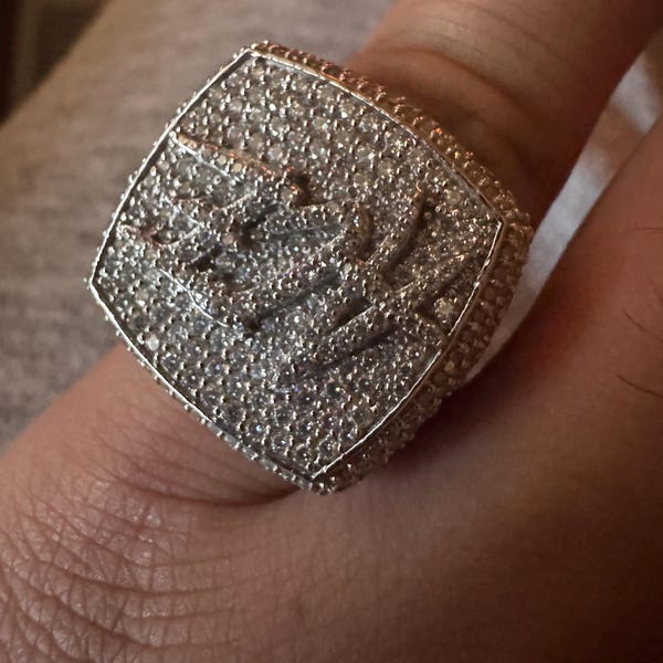 VVS1 Moissanite Letter Ring, Iced Out Ring, Hip Hop Jewelry Gift, Men's ...