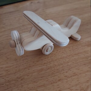 Toy Wood High Wing Airplane Natural Wood Eco-friendly - Etsy