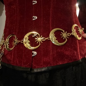 Metal Moon Renaissance Belt Chain Belt Tarot Belt Medieval Belt ...