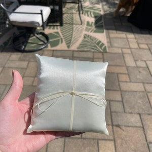 Small Ring Pillow, Ivory Satin Engagement Ring Pillow, Mini Ring Bearer ...