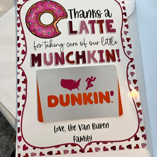 Printable Valentines Gift Card Holder. Thanks a Latte for Taking Care ...