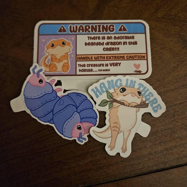 Warning Label Bearded Dragon Sticker - Etsy