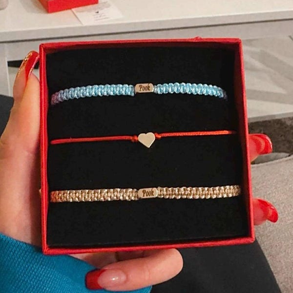 Set of 2 Custom Bar Bracelets With Engraved Name for Couples and ...