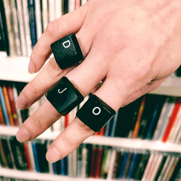 Keyboard Key Rings - Upcycled Keyboards, Mounted on Adjustable Base - Etsy