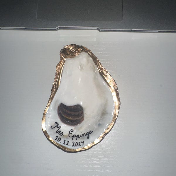 Oyster Shell Pumpkin Fall Decor Unique Coastal Decoupage Orange ...