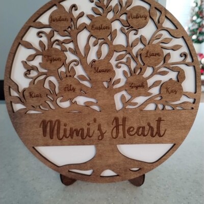 Family Sign, Custom Laser Engraved Family Tree Sign, Personalized ...