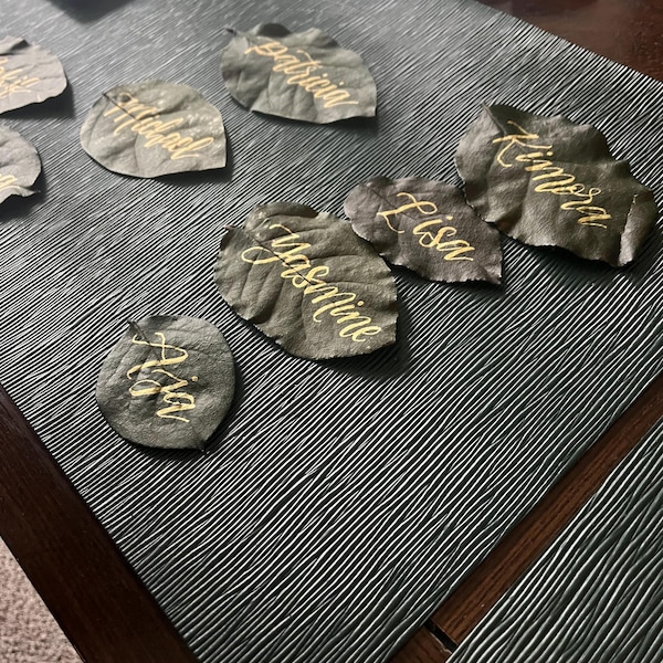 REAL Lemon Leaf Place Cards, Place Cards, Garden, Mountain, Bohemian ...