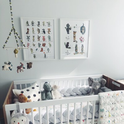 Set ABC and Numbers Alphabet Poster Nursery Decor Nursery - Etsy