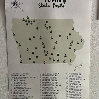 Kentucky State Parks Map Print-kentucky State Parks Checklist-state ...