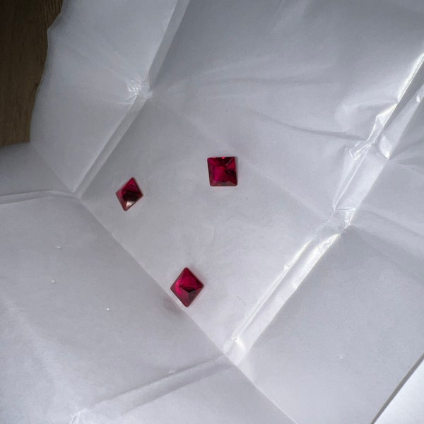 Square (princess) Lab Grown Ruby - Etsy
