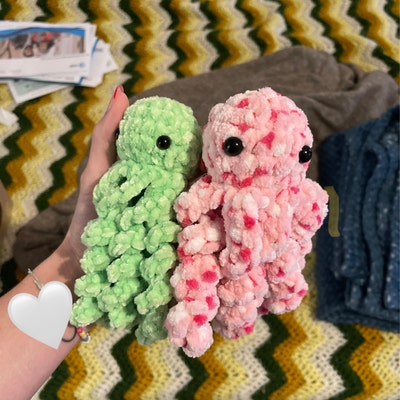 Crochet Velvet Octopus Plush - Etsy